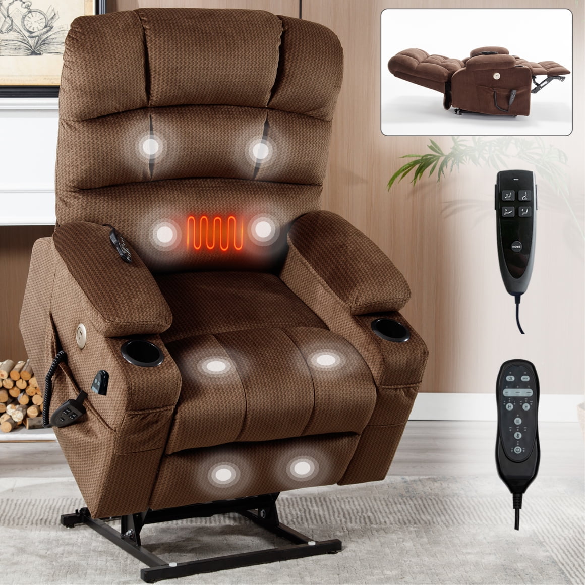 Power Lift Recliner Chair for Elderly, Oversized Electric Remote ...