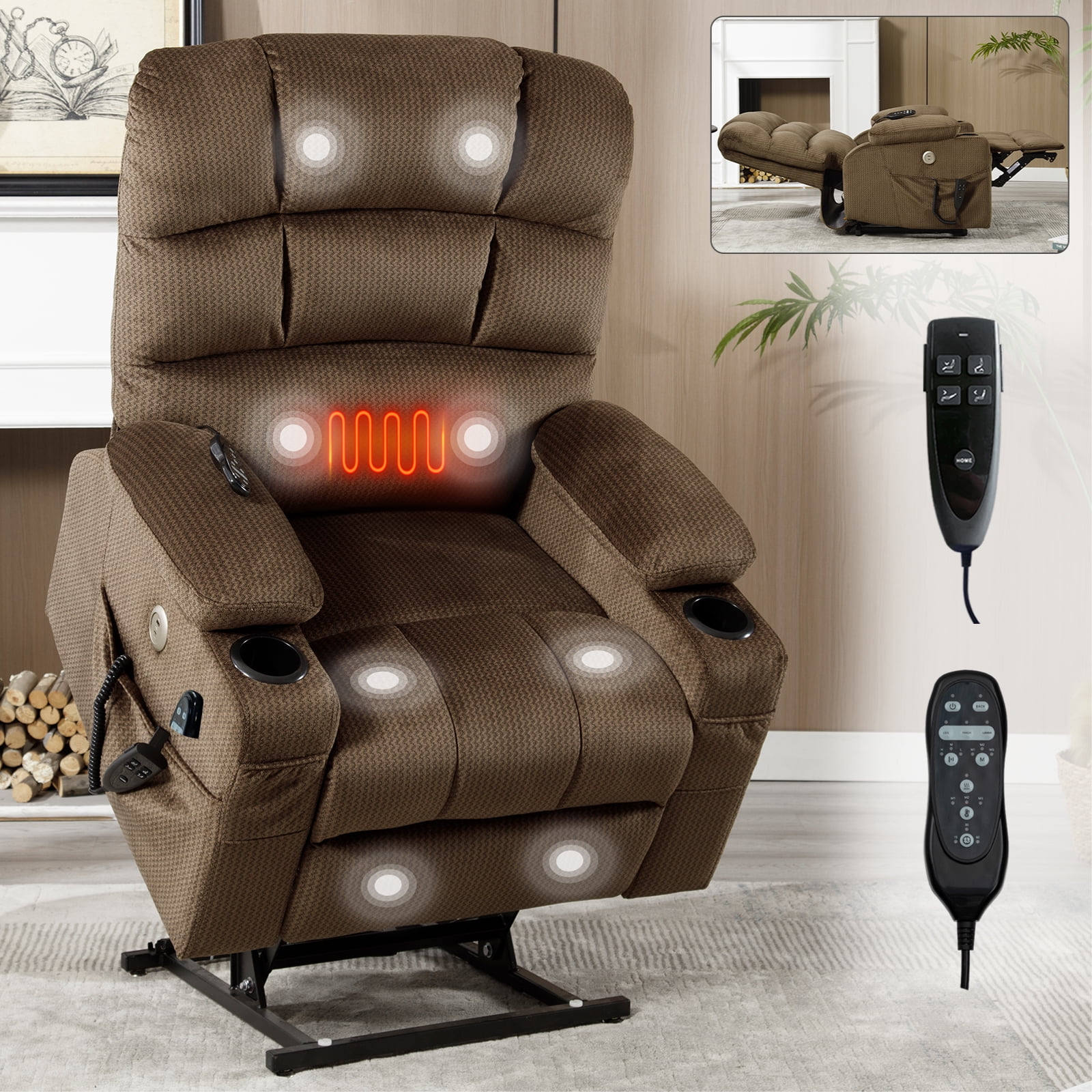 Power Lift Recliner Chair Individual Seat Home Theater Recliner with ...