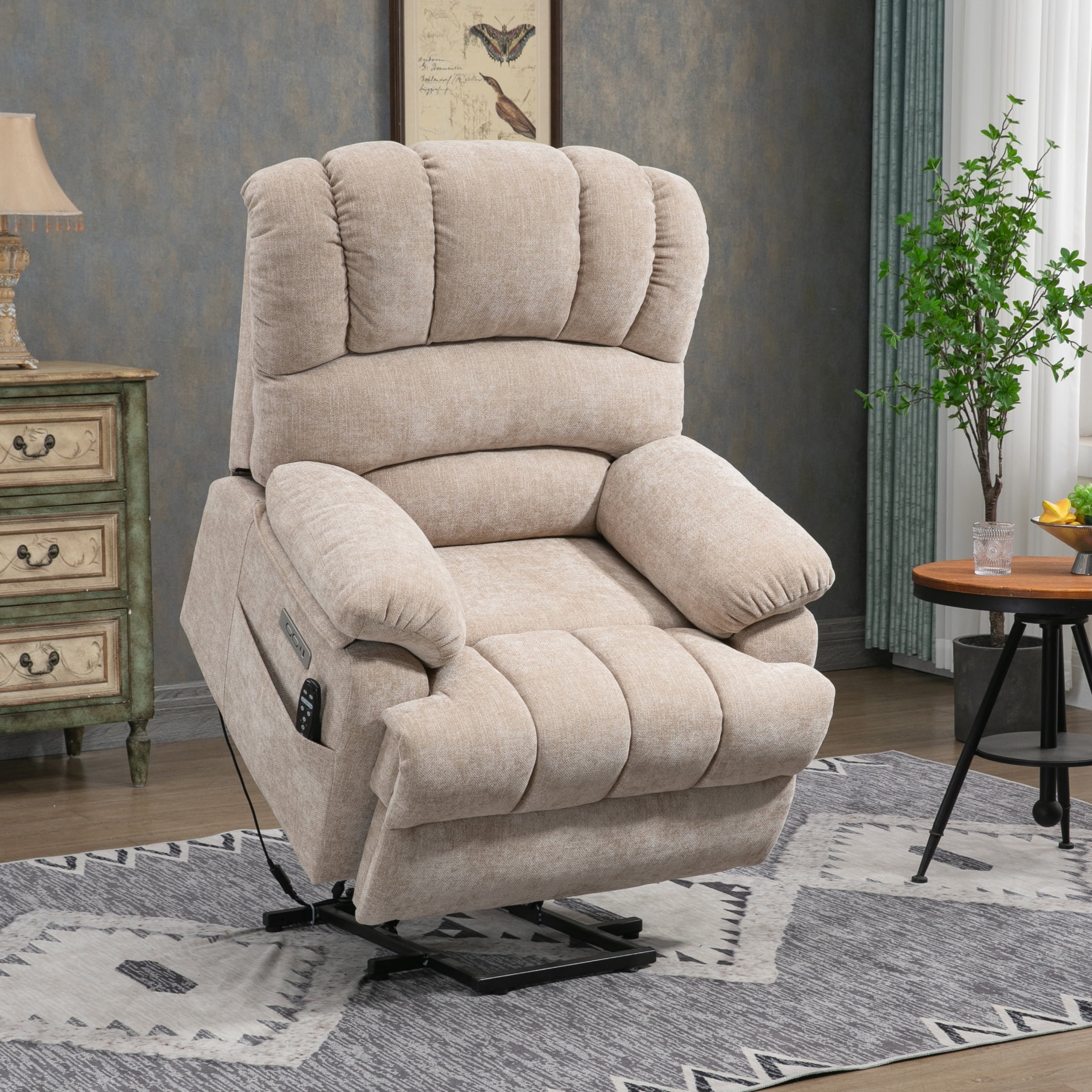 Power Lift Recliner Chair Large Recliner Chair with 8-Point Vibration ...
