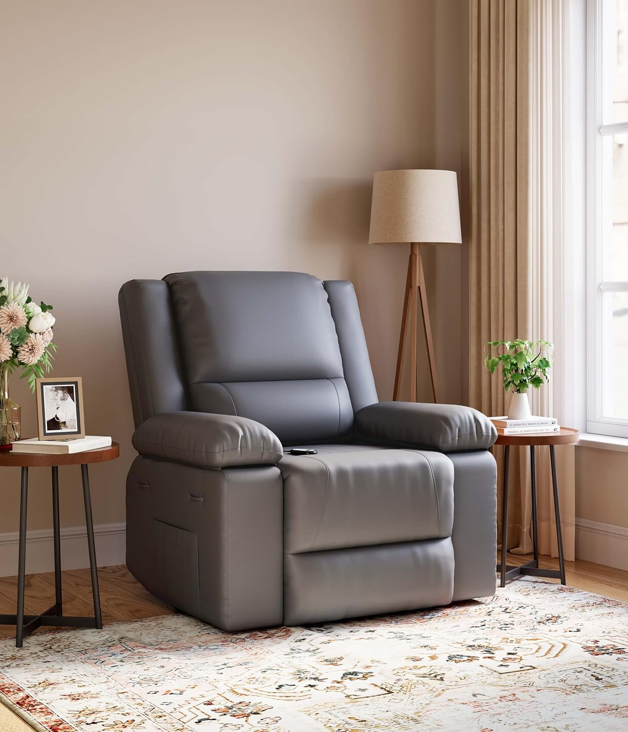 Power Lift Recliner Chair – PU Leather with Massage & Heat, Extra Wide ...