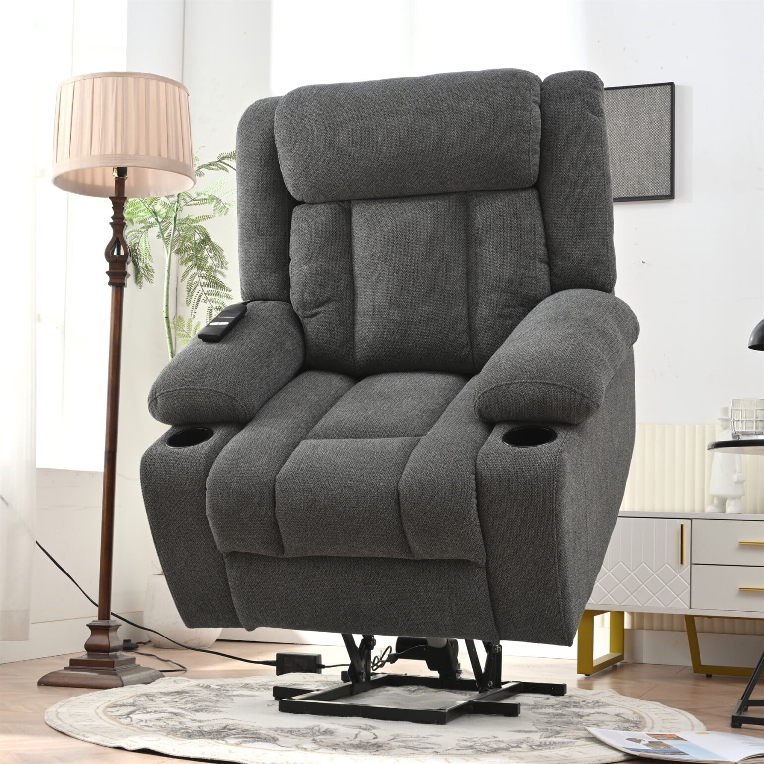Power Lift Recliner Chair Sofa for Elderly, Fabric Lift Chairs with ...