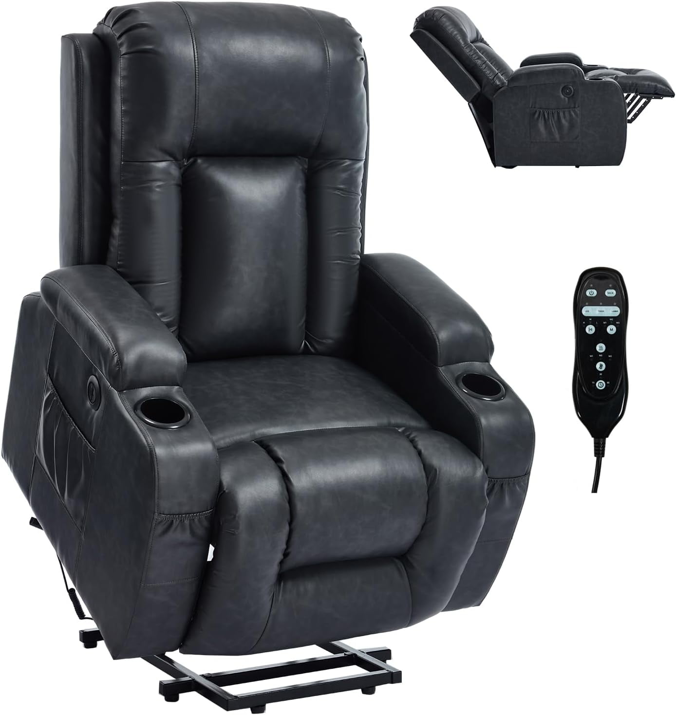 Power Lift Recliner Chair with Heat and Massage, Lift Chairs for ...