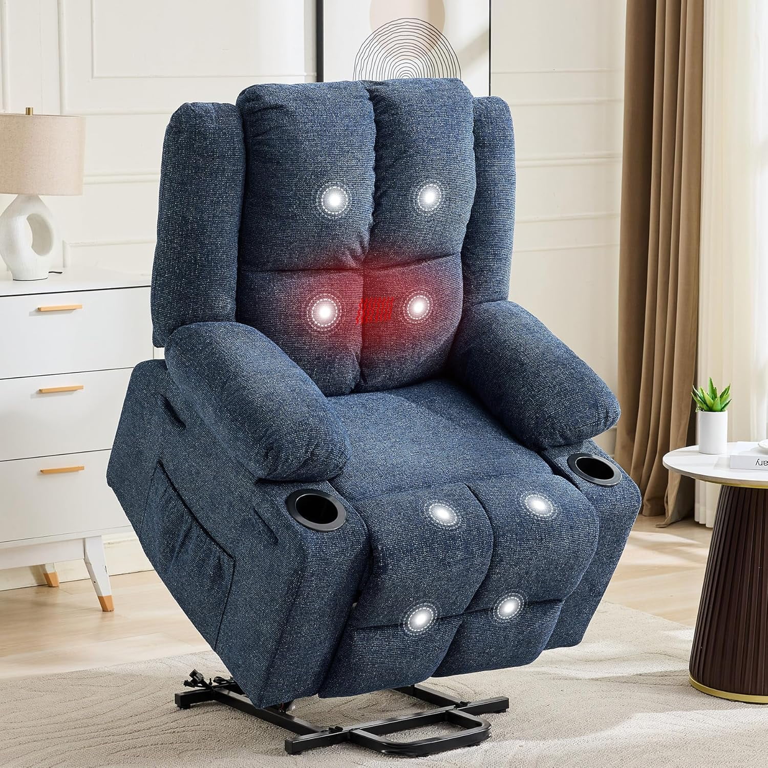 Power Lift Recliner Chair with Massage & Heat, Dual Motor Oversized ...