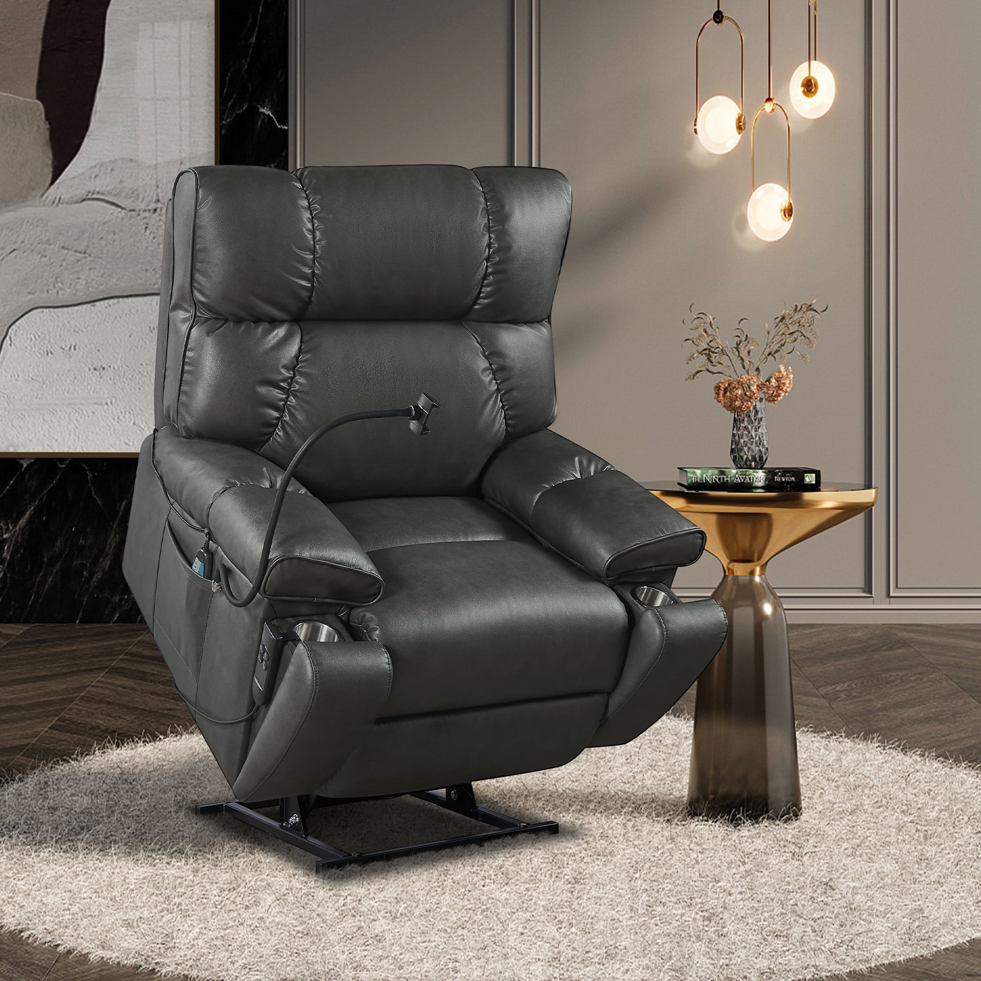Power Lift Recliner Chair with Massage and Heat, Infinite Position Lock ...