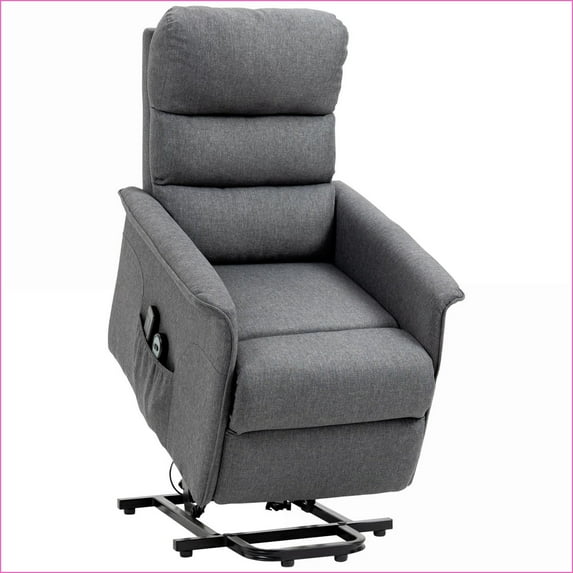 Power Lift Recliner with Vibration Massage | Slate Gray Fabric Elderly ...