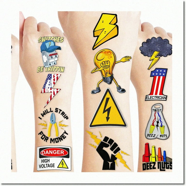 Power Lineman Sticker Party Pack 94 PCS Funny Electrician Mechanic Tool Temporary Decorations for Kids Birthday School and Hard Hat Themes. Perfect Gifts for Boys and Girls Walmart