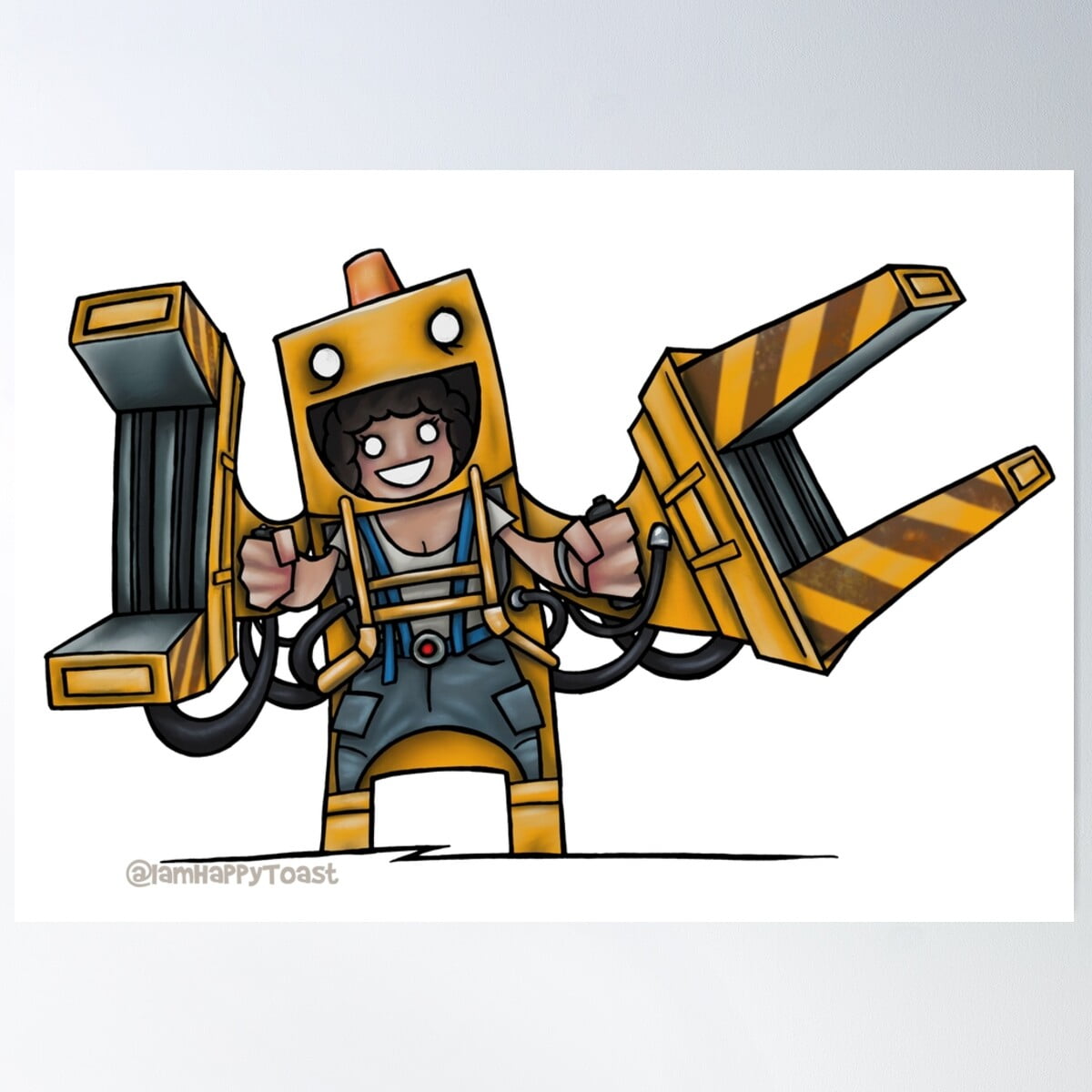 Power Loader Super Happy Fun Time! Poster Wall Art, Modern Wall Decor ...