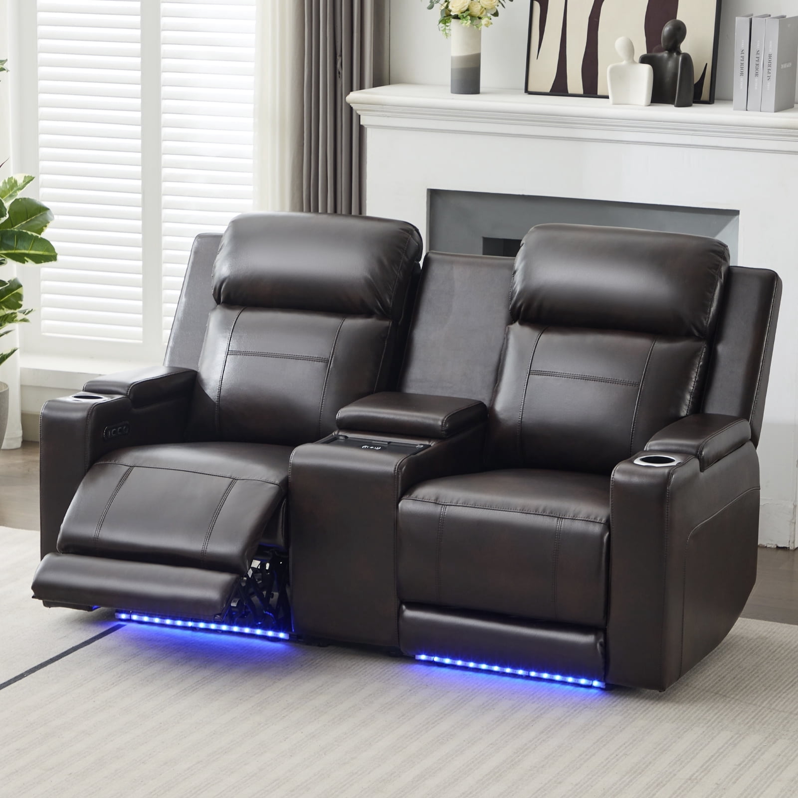 Power Loveseat Recliner Sofa, Home Theater Seating with Adjustable ...