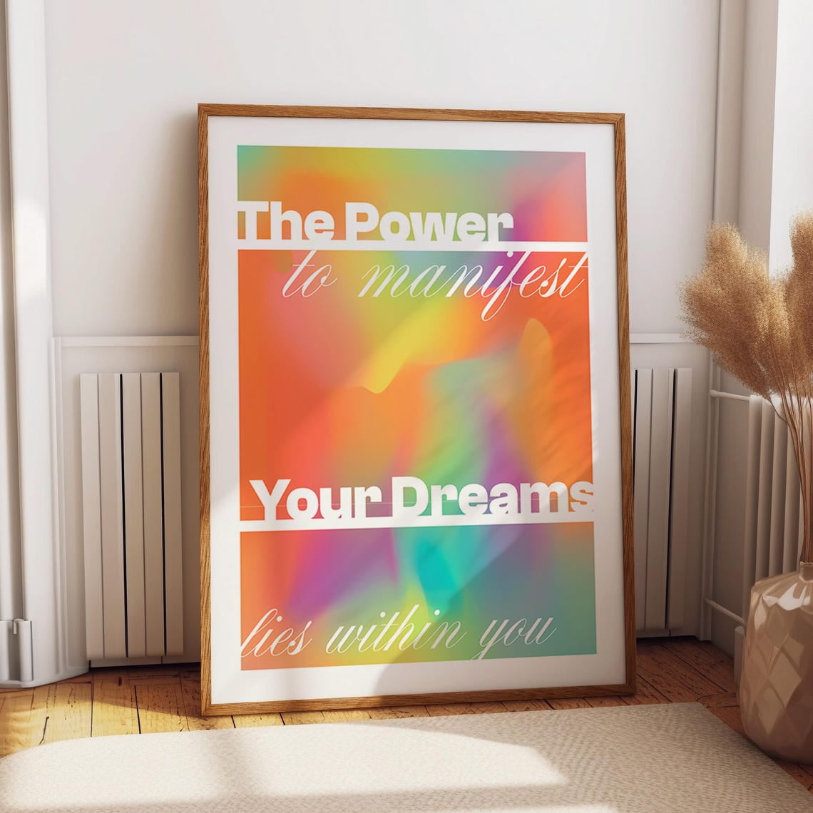 The Power To Manifest Print - Colorful Inspirational Quote Decor ...