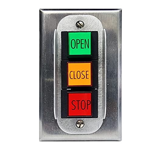 Power Master Push Button Open Close Stop Momentary Contact Sheet Metal ...