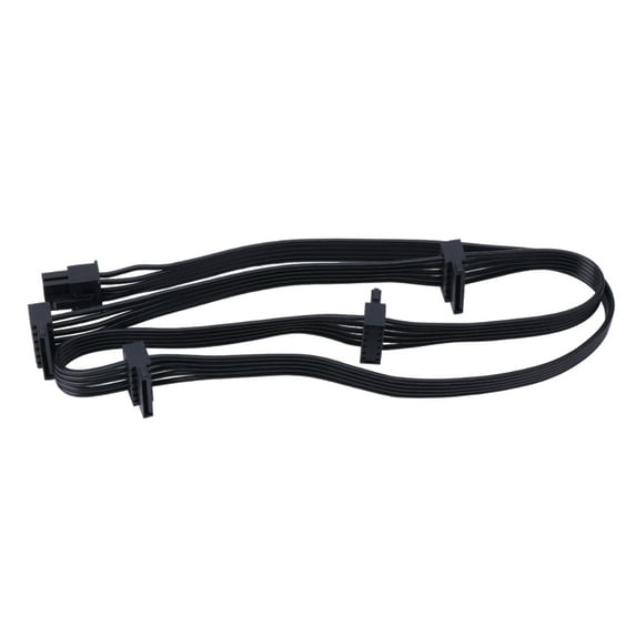 Power Modular Cable 6pin To Sata x4 Elbow Black Flat Cable PCIE 6P ...