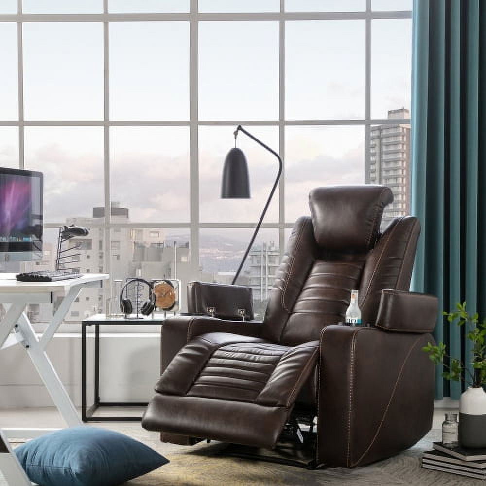 Power Motion Recliner with Adjustable Powered Headrest, Hand in-Arm ...