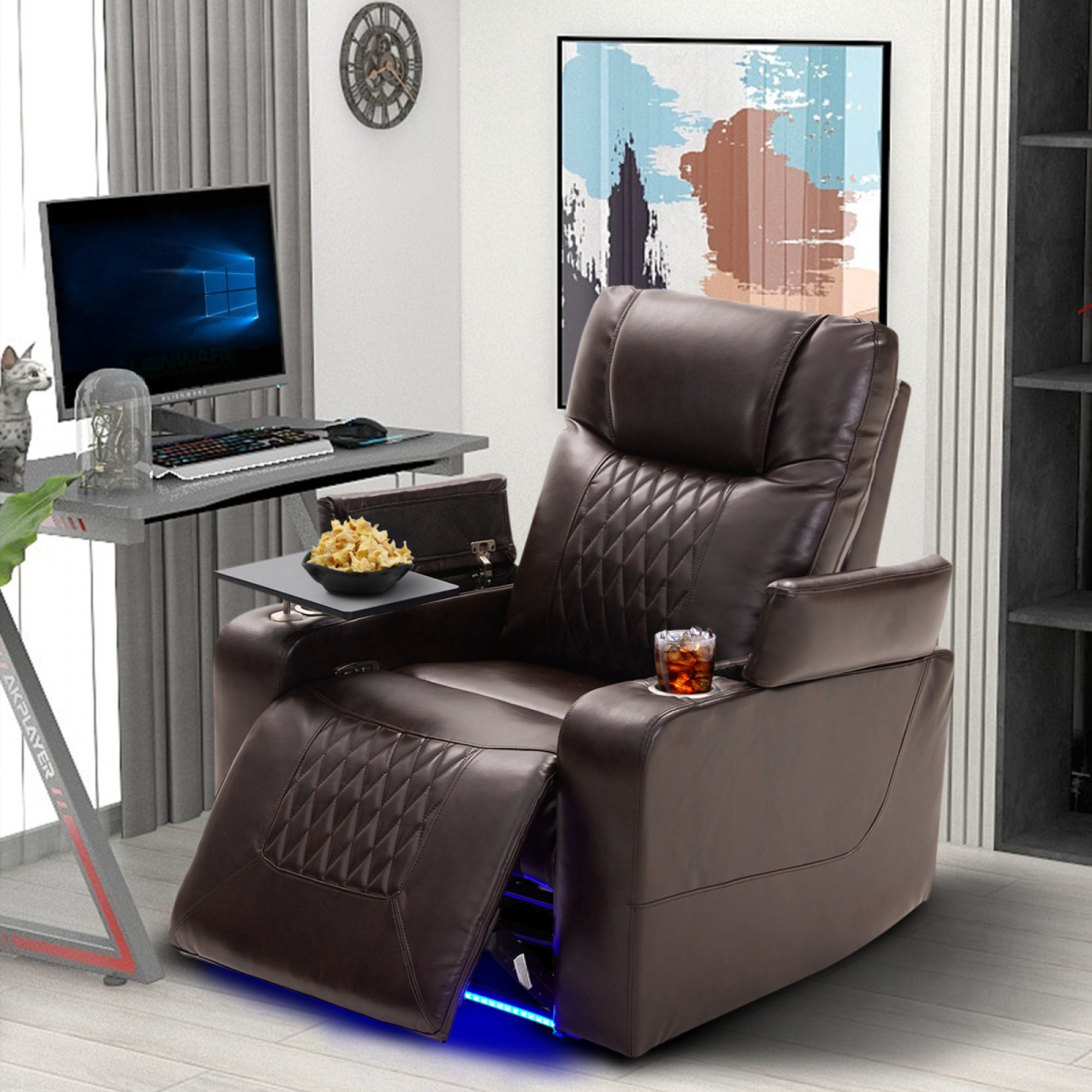Power Motion Recliner with USB Port, Hidden Arm Storage, Dual Cup ...