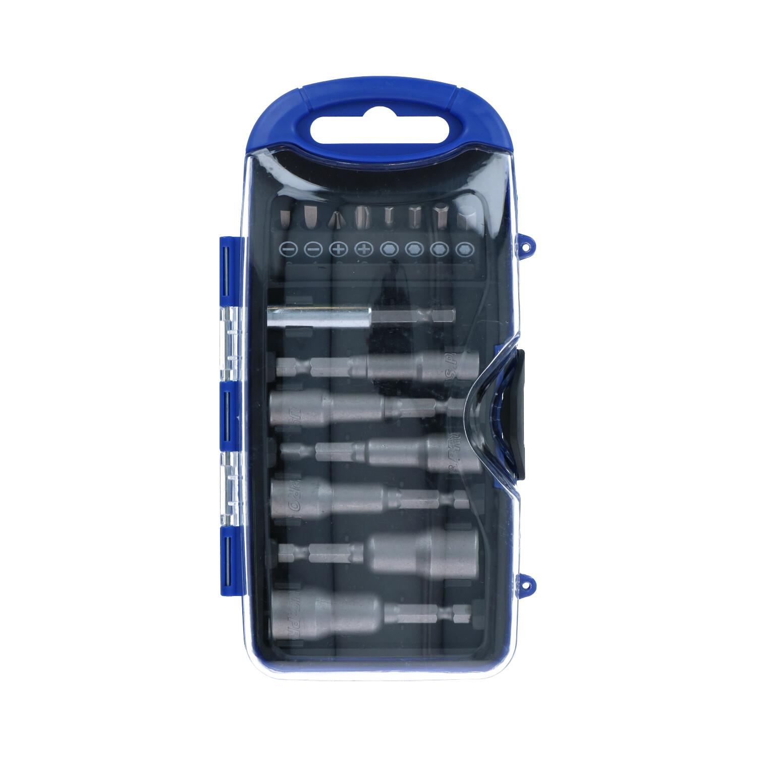 Power Nut Driver Drill Bit Metric Sockets 6 - 13mm + Bits 15pc Set 1/4 ...