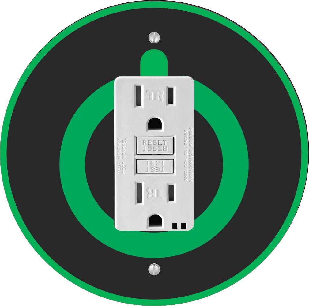 Power On Button Design - Round Light Switch Plate Cover - GFI - Walmart.com