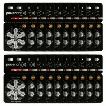 Power One p312 Premium Hearing Aid Battery, Super Long Lasting, Pack of 60 (10 Packs of 6 ...