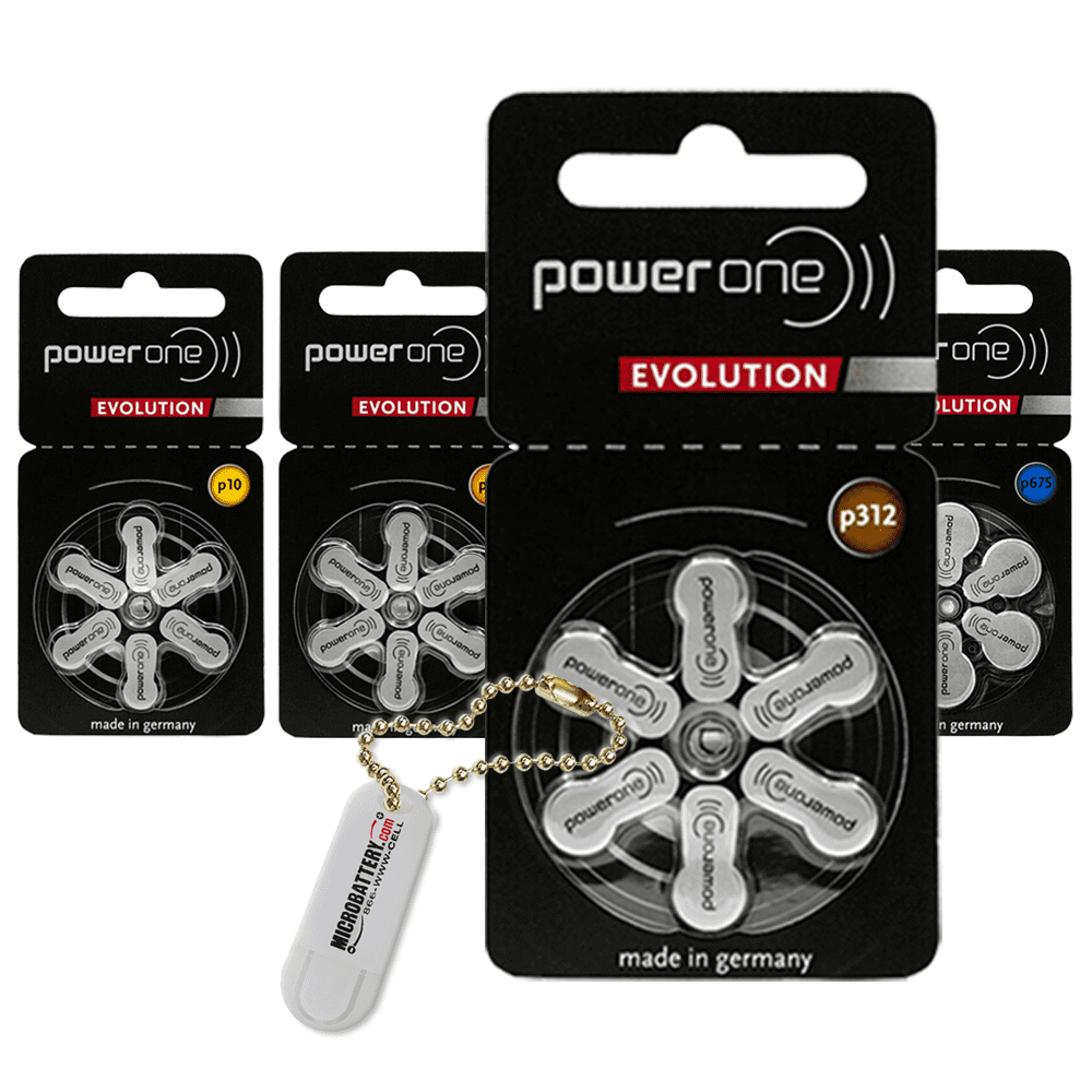 Power One Evolution Size 312 Hearing Aid Batteries - 1.45V Zinc Air ...