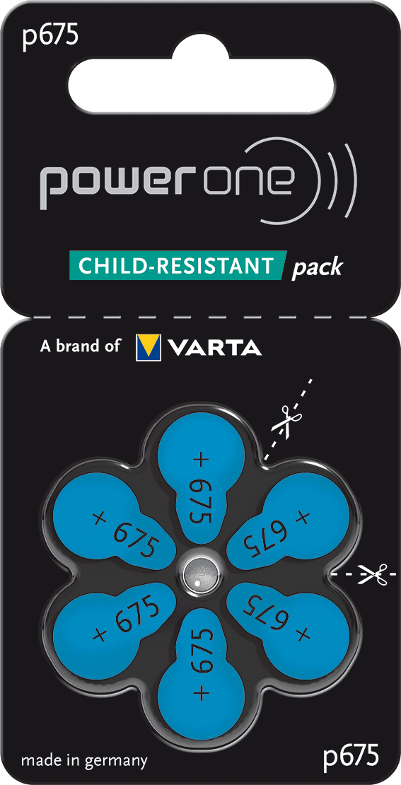 Power One Evolution Size 675 Hearing Aid Batteries - 1.45V Zinc Air ...
