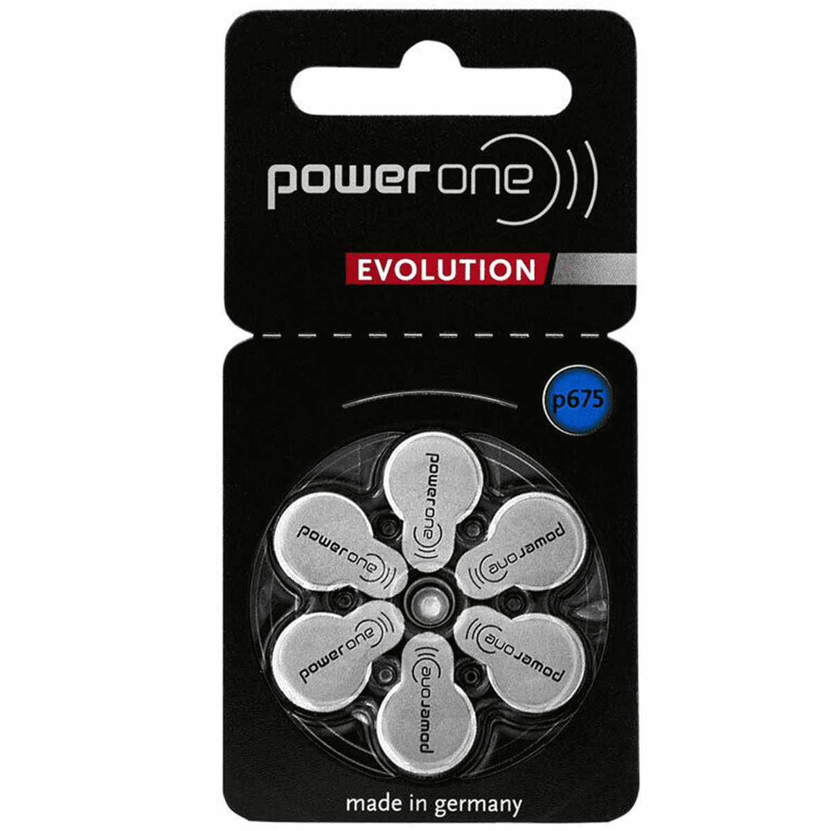 Power One Evolution Size 675 Hearing Aid Batteries - 1.45V Zinc Air ...