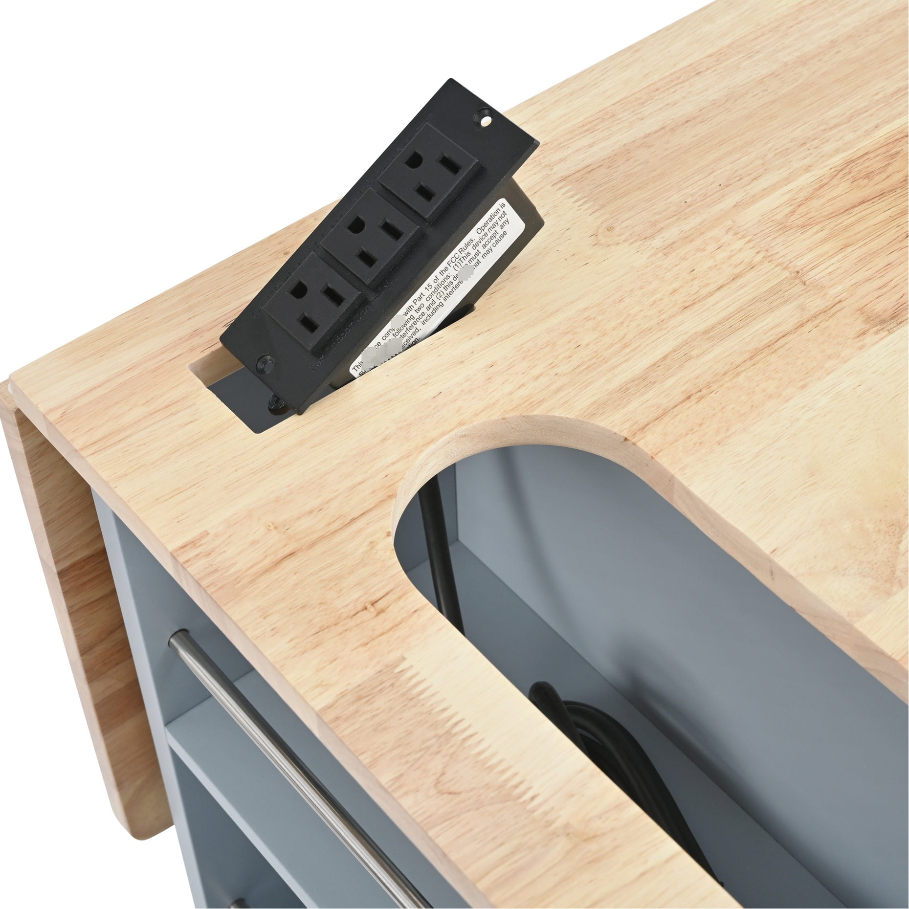 Power Outlet & Adjustable Shelves Kitchen Cart+Smooth Rolling”-“Using ...