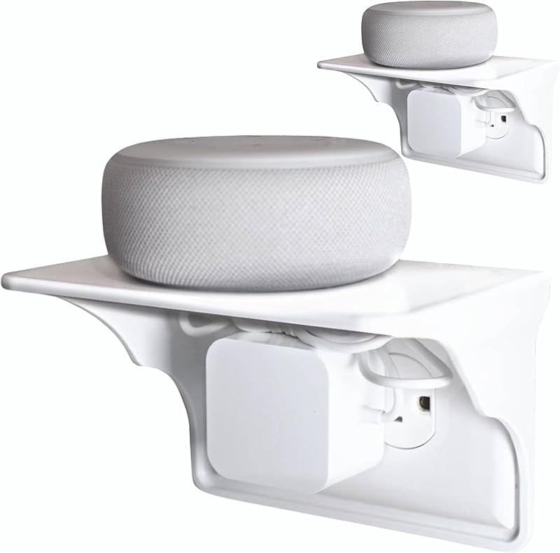 Power Perch Double Outlet Shelf with Cord Storage – Wall Outlet Shelf ...
