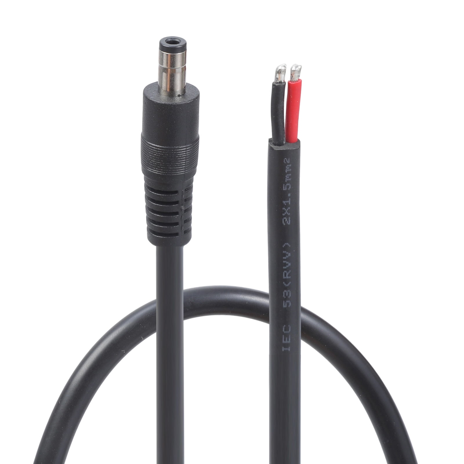 Power Pigtail Cable 5.5mm x 2.5mm Male Bare Port Plug to Bare Wire Open ...