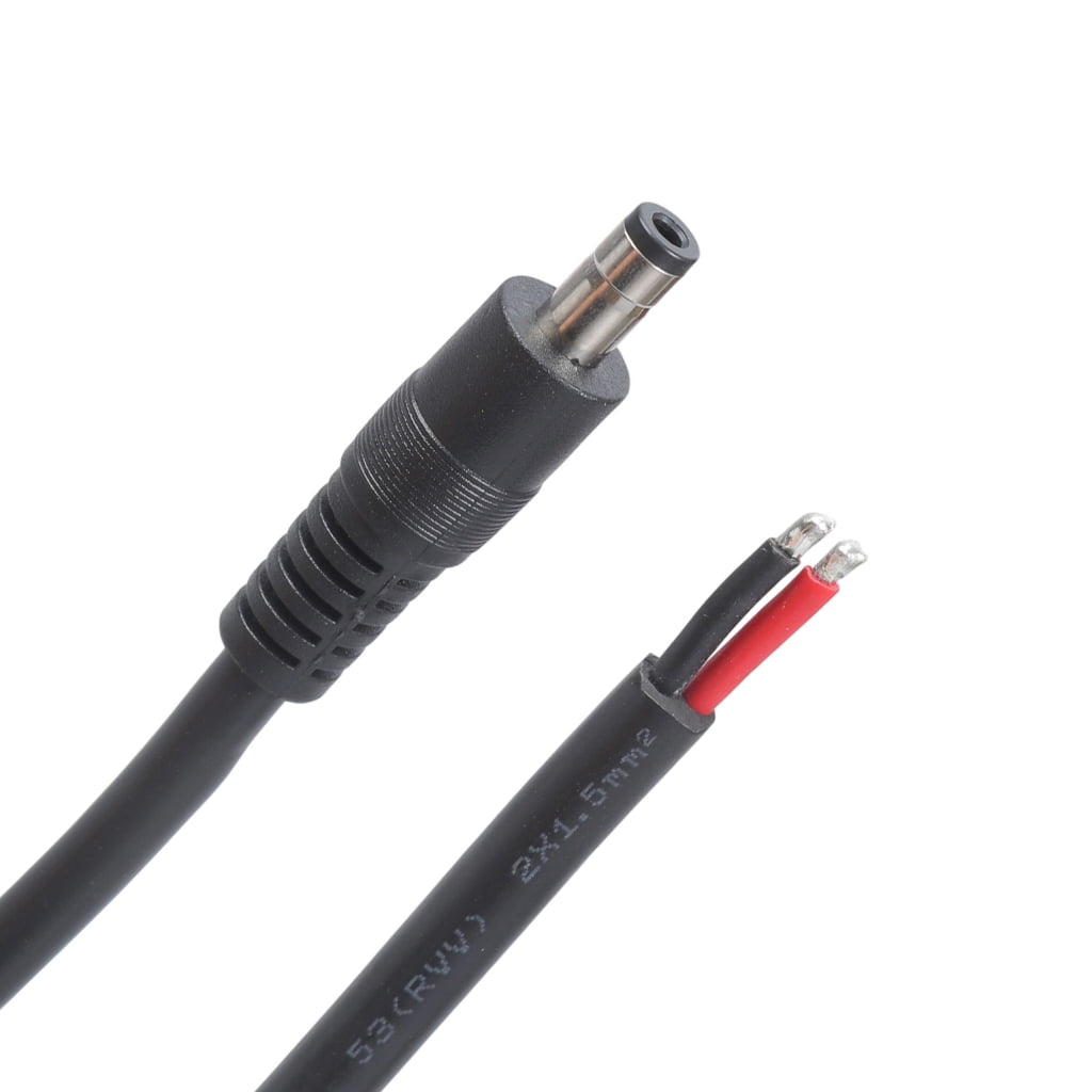 Power Pigtail Cable 5.5mm x 2.5mm Male Bare Port Plug to Bare Wire Open ...