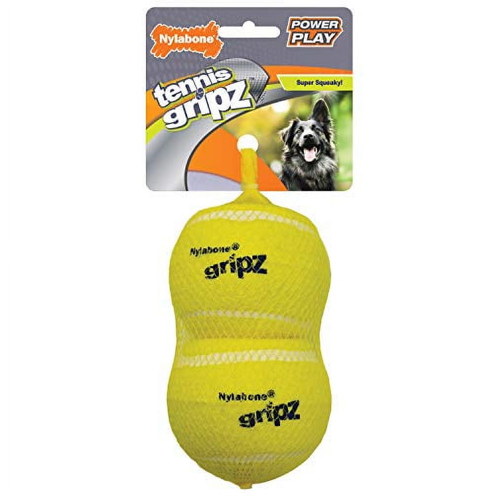 Power Play Tennis Gripz Fetch Toy, Squeaky Tennis Ball Chew Toy for ...