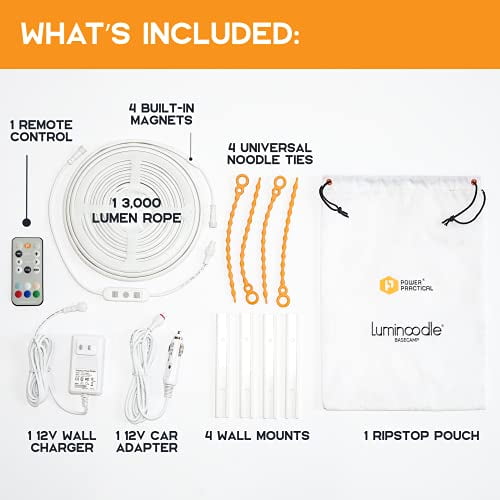 Power Practical Luminoodle Basecamp - 20 ft LED Outdoor String Lights ...