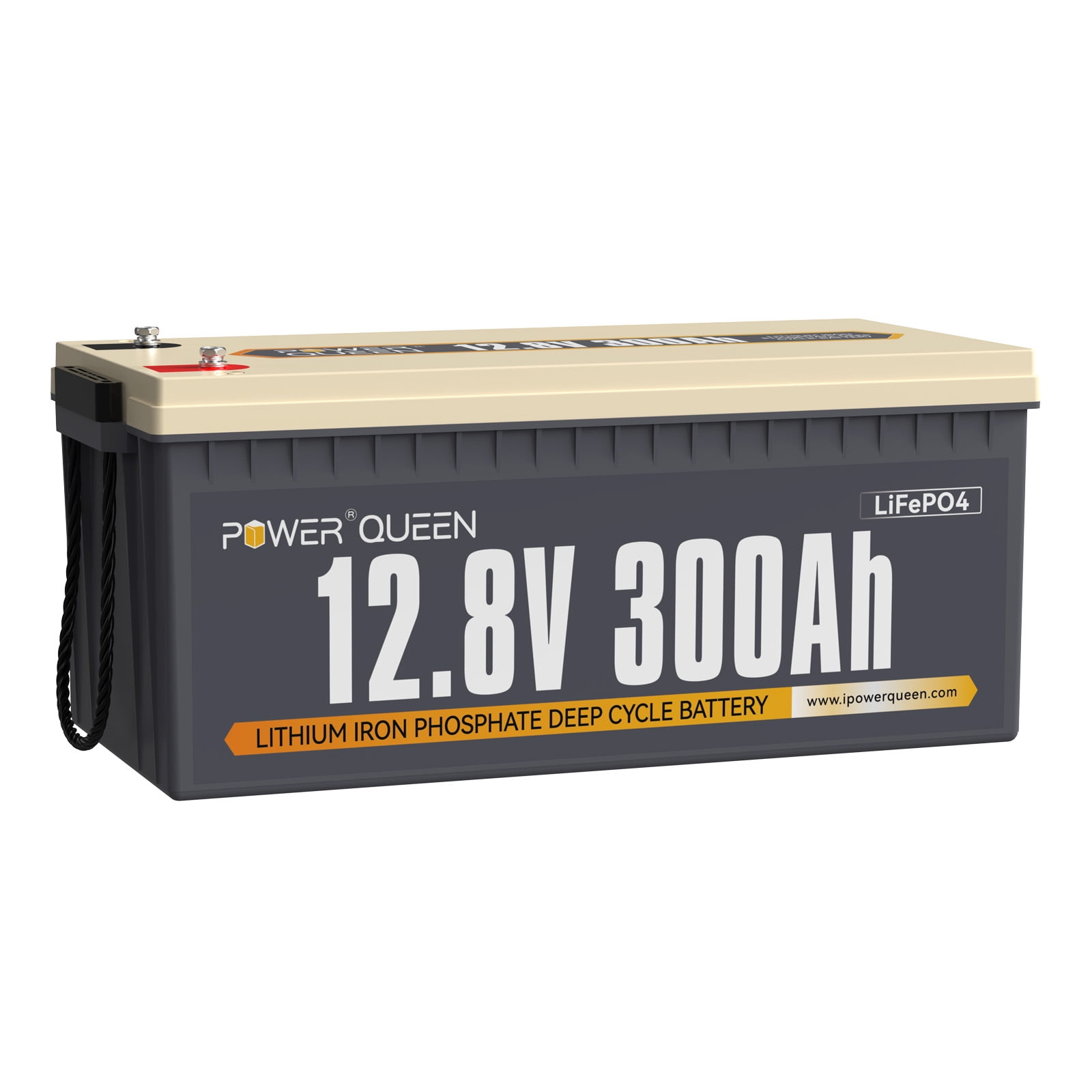 Power Queen 12V 300Ah Deep Cycle LiFePO4 Lithium Battery 3840Wh 200A ...