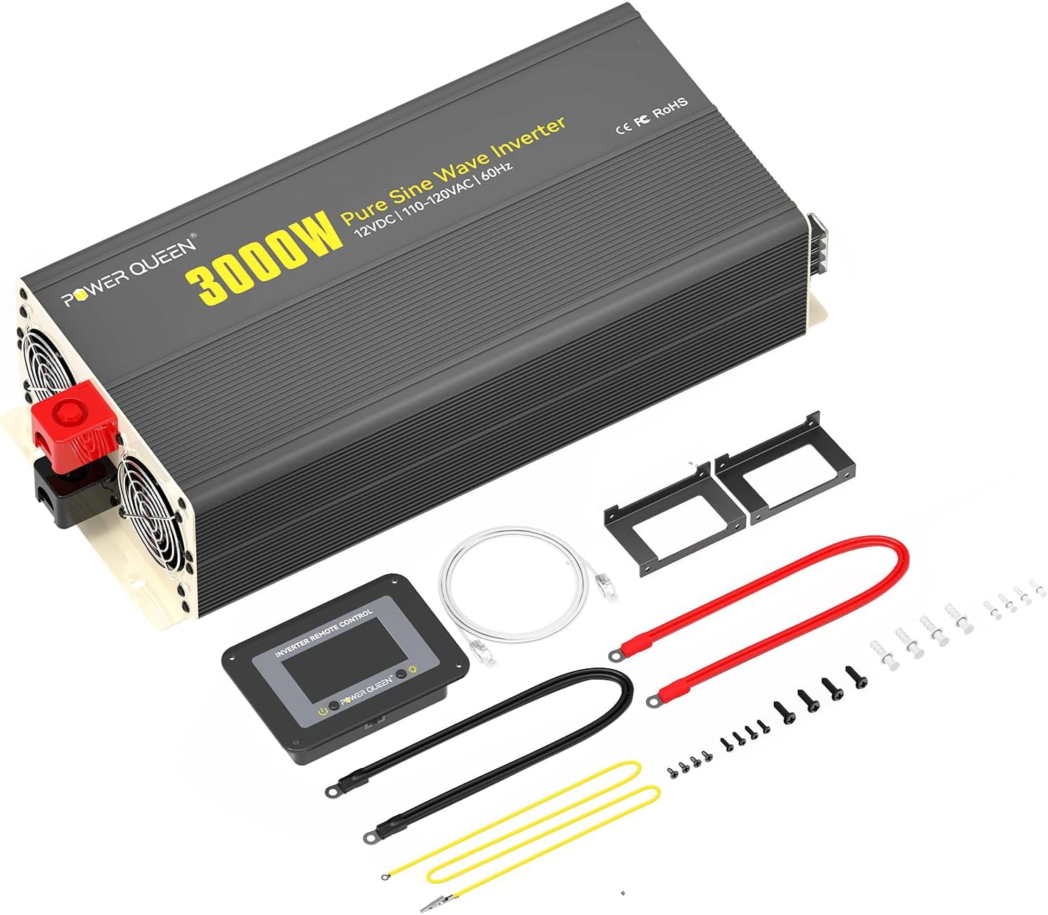Power Queen 3000W Pure Sine Wave Inverter Charger,Solar Power Inverter ...