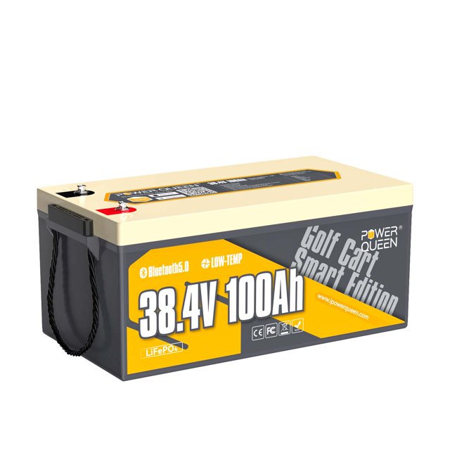 Power Queen 36V 100Ah Bluetooth Low Temp Cut Off LiFePO4 Battery Deep ...