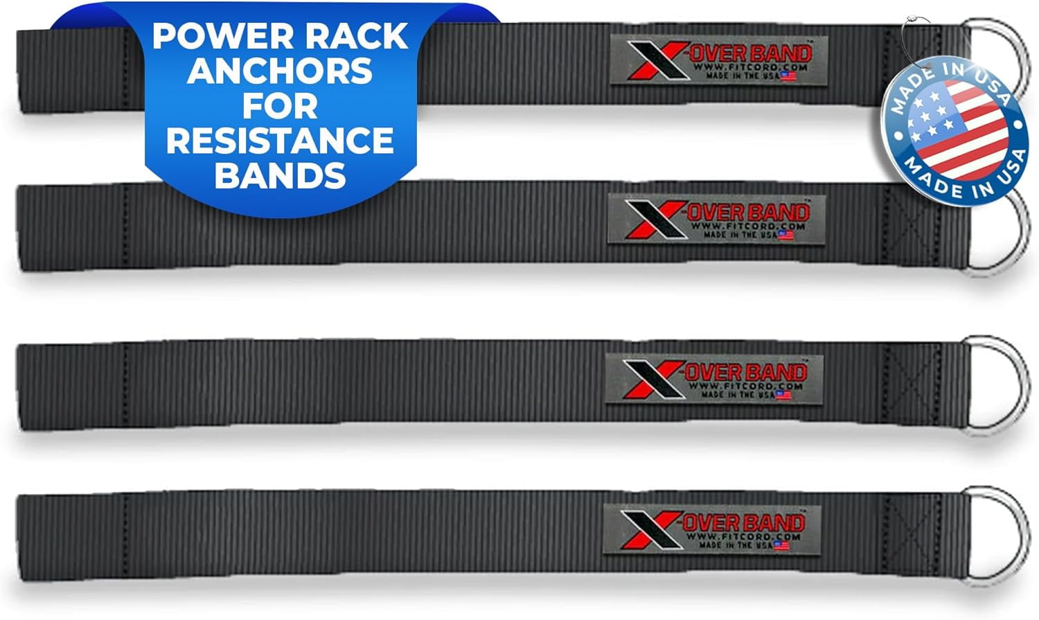 Power Rack Anchors for Resistance Bands: 4-Set Wall Mount Strength ...