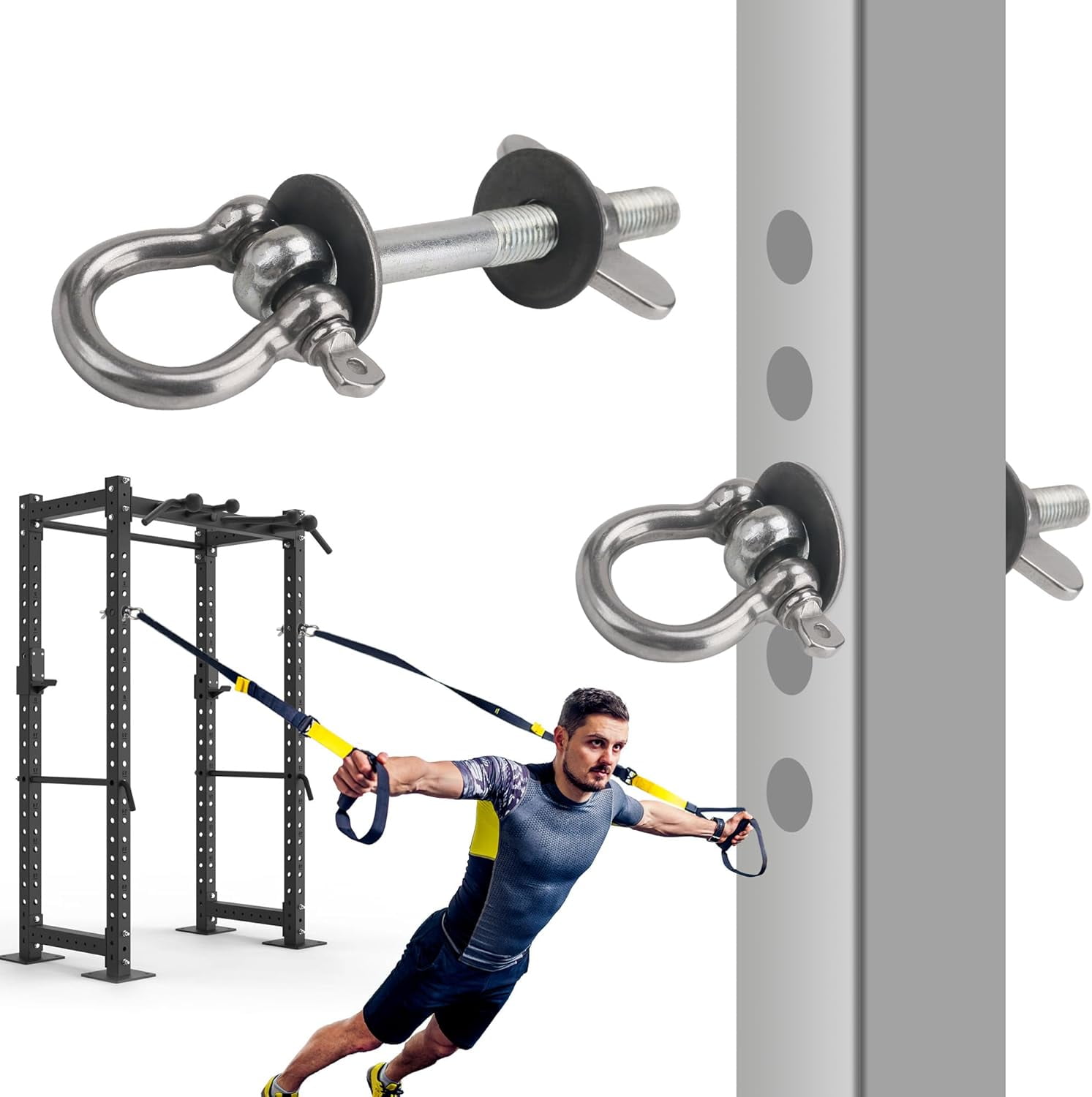 Power Rack Attachments 2 Pack - Resistance Band Hooks for Squat Rack O ...