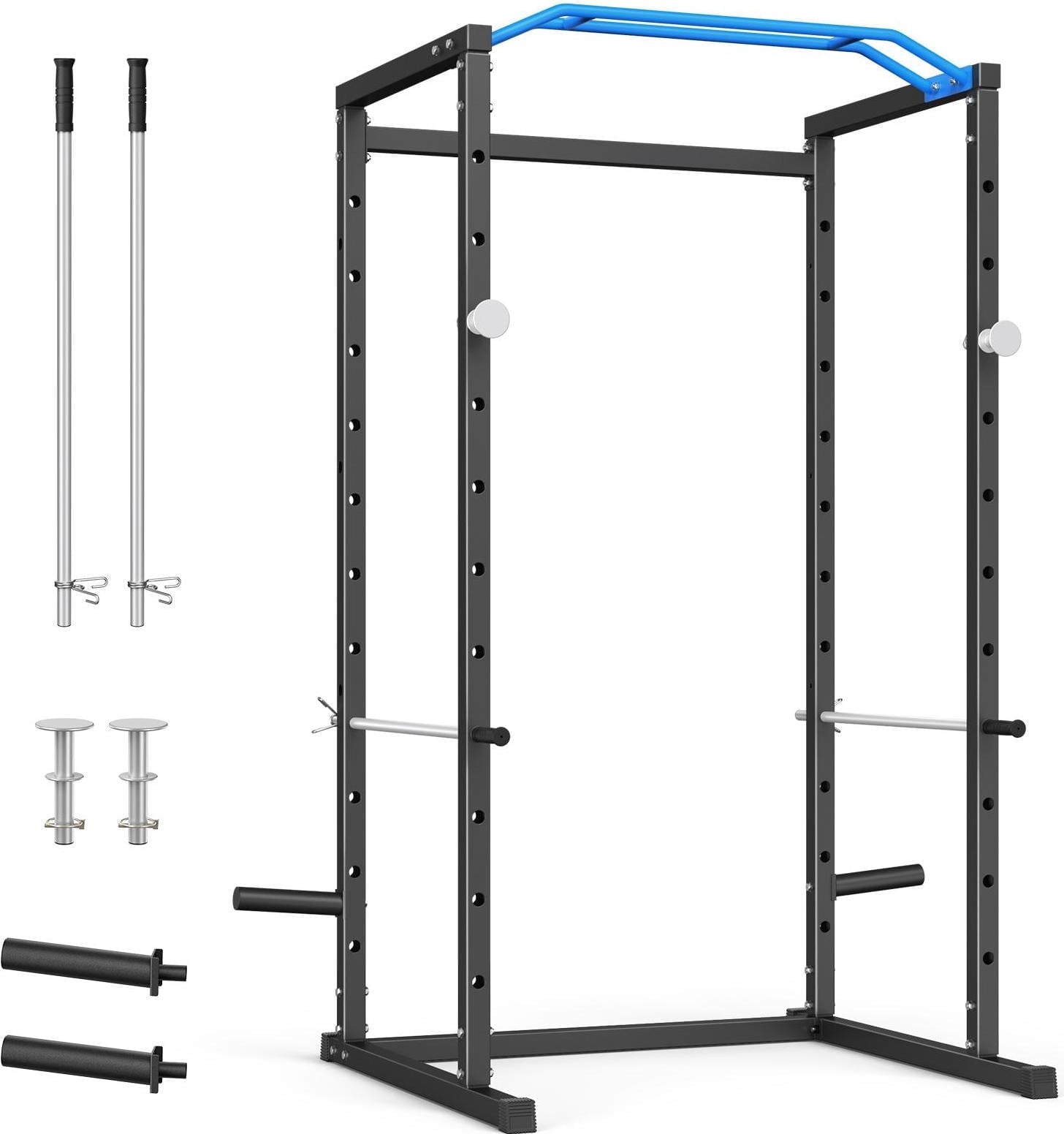 Power Rack Cage with 11 Adjustable Heights, 1600lbs Capacity Multi ...