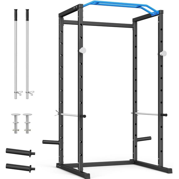 Power Rack Cage with 11 Adjustable Heights, 1600lbs Capacity Multi ...