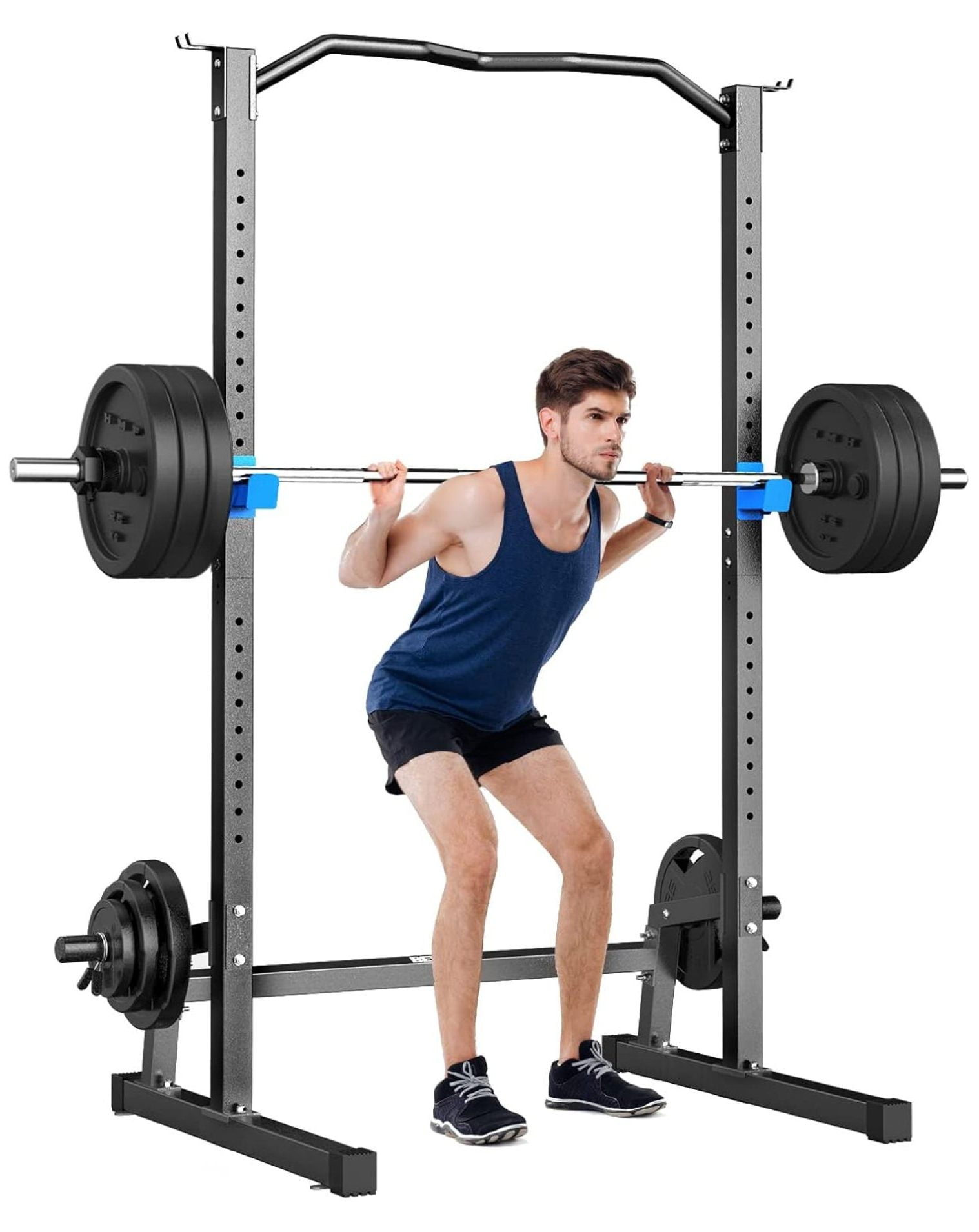 Power Rack Squat Rack Cage with Pull Up Bar,Adjustable Power Cage ...