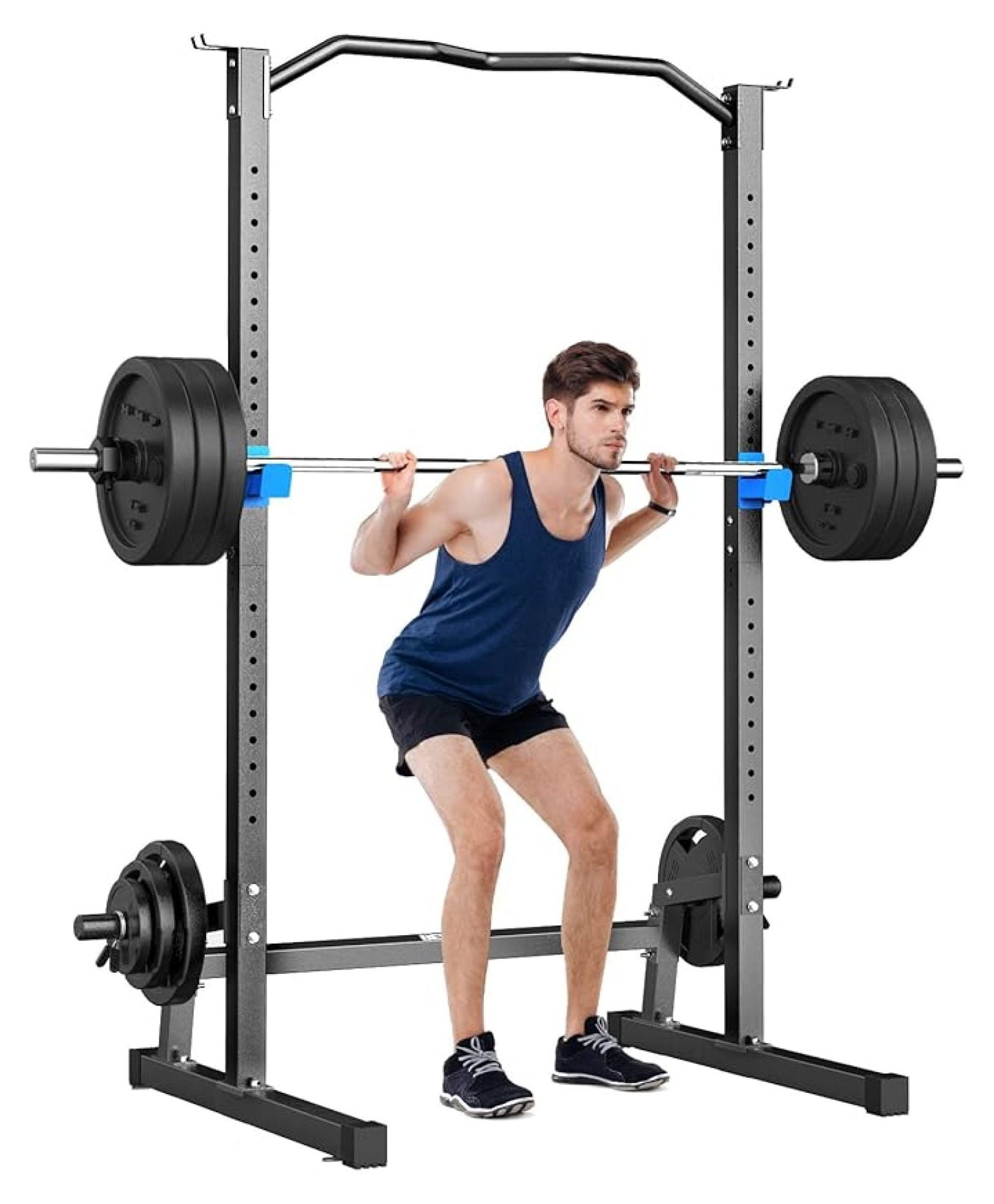 Power Rack Squat Rack Cage with Pull Up Bar,Adjustable Power Cage ...