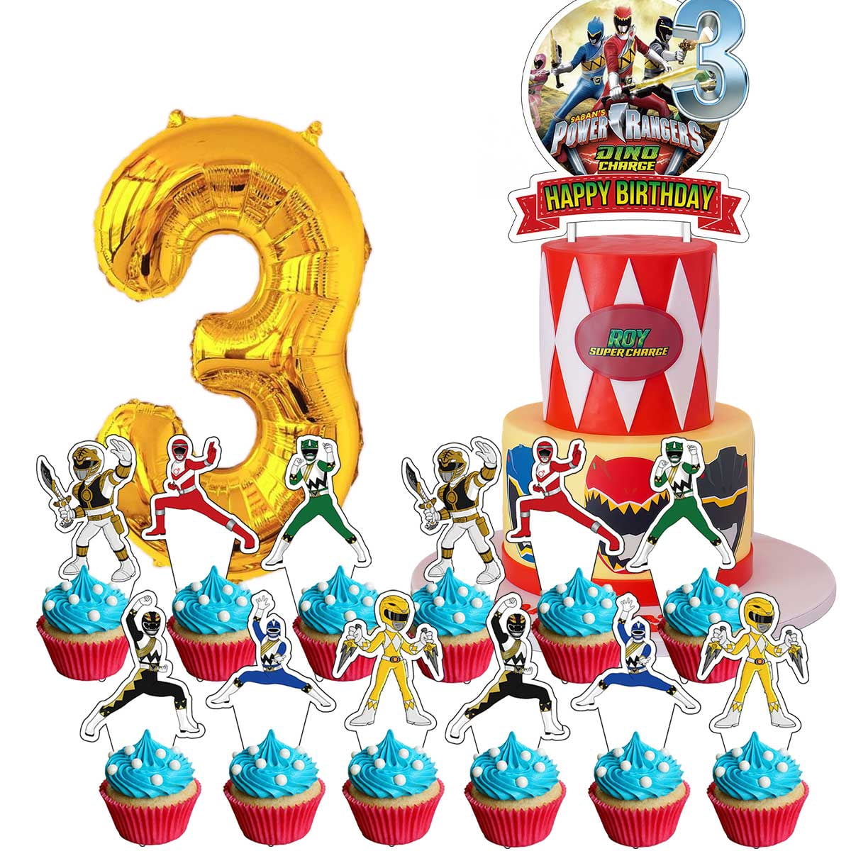 Power Ranger 3rd Party Supplies Decoration Cake Topper Cupcake Big ...