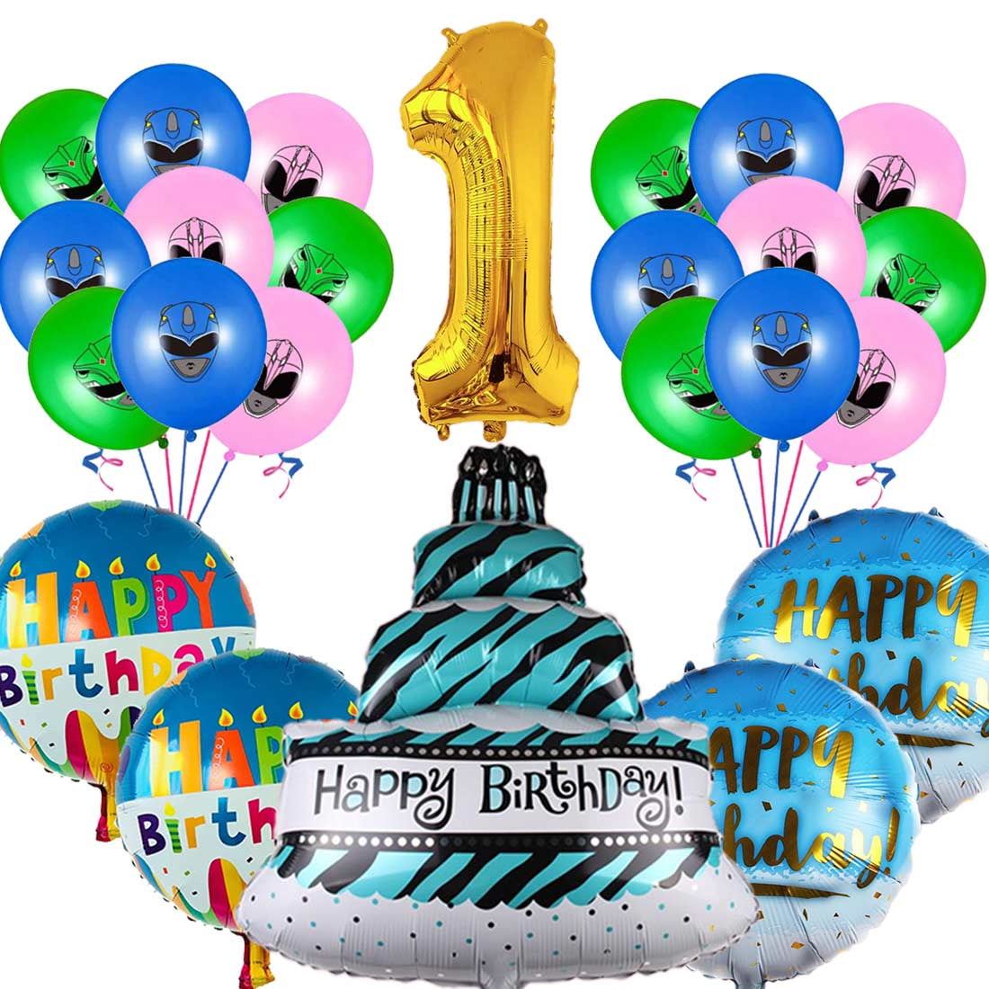 Power Ranger Balloons Party Supplies 1st Big Number Decorations Decor ...