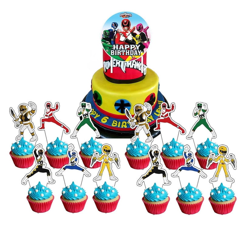 Power Ranger Cake Topper Cupcake Set Party Supplies Decoration Birthday ...