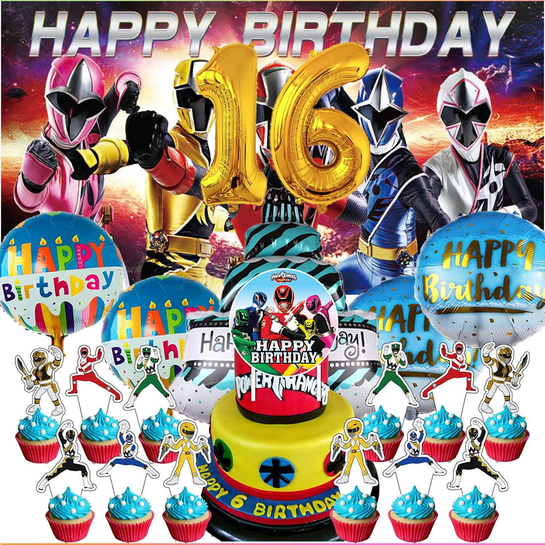 Power Ranger Party Supplies Decor 16th Kit Balloons Birthday Cake ...