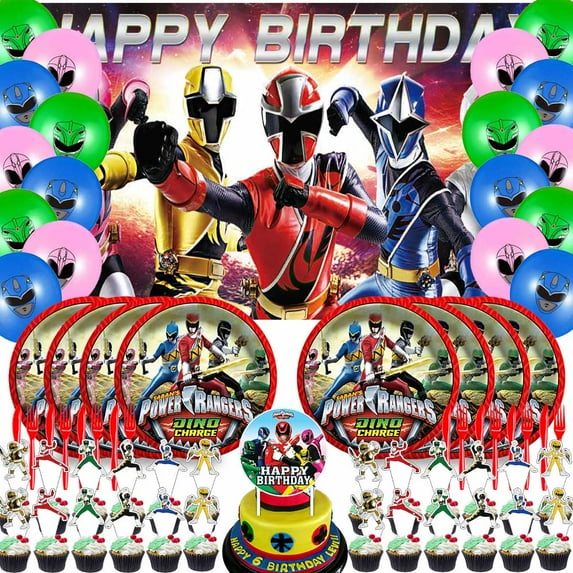 Power Ranger Party Supplies Plates Decorations Birthday Cake Topper ...