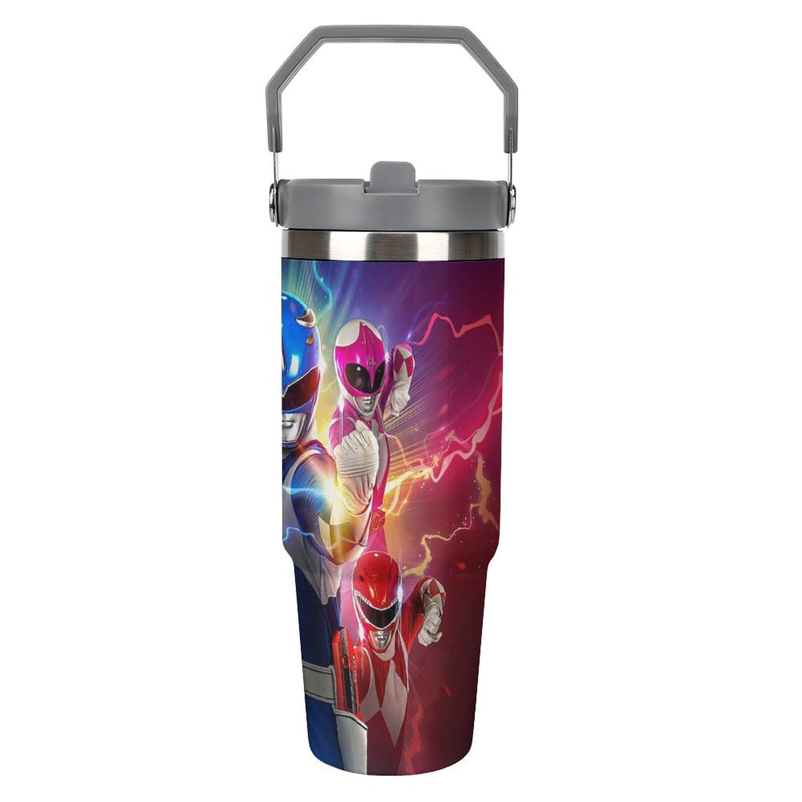 Power Rangers 30 Oz Tumbler With Handle And Straw, Stainless Steel ...