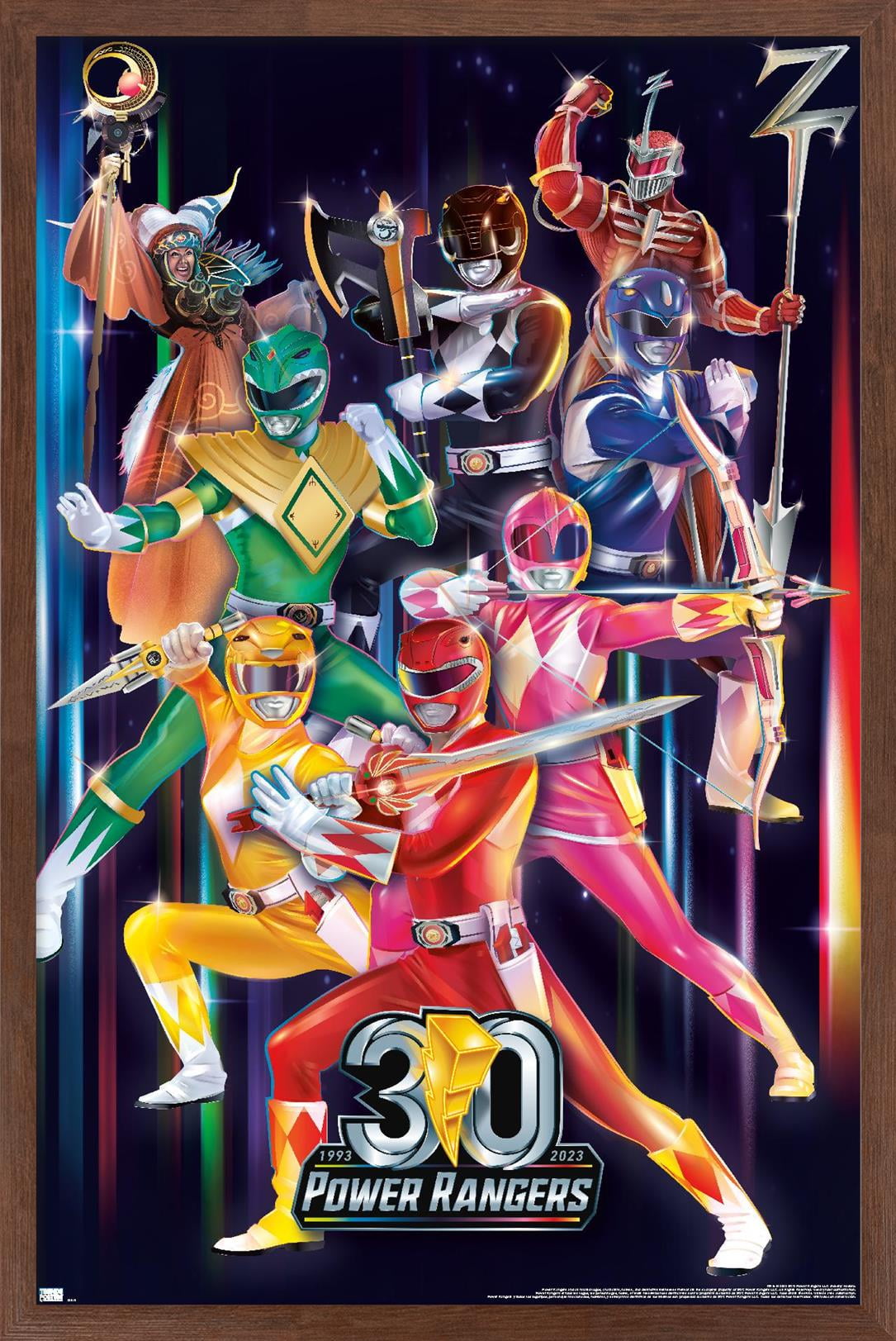 Power Rangers - 30th Group Wall Poster, 14.725" x 22.375" Framed ...