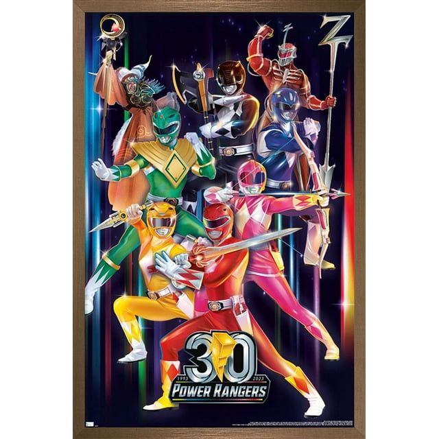 Power Rangers - 30th Group Wall Poster, 22.375" x 34" Framed - Walmart.com