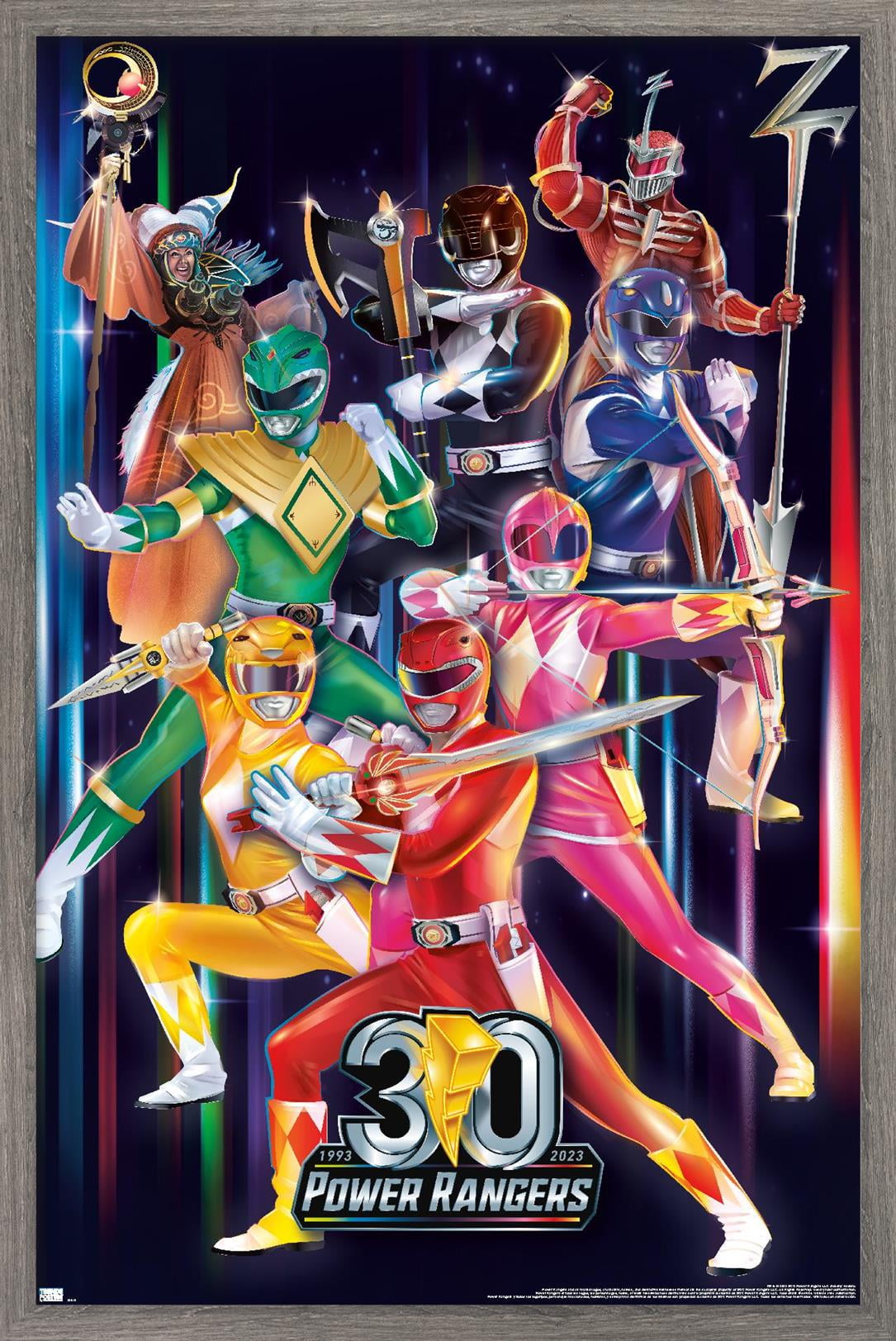 Power Rangers - 30th Group Wall Poster, 22.375" x 34" Framed - Walmart.com