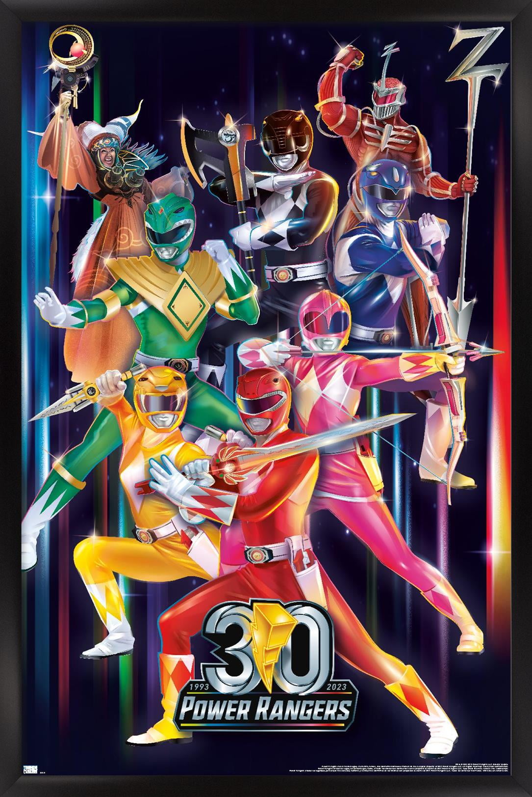 Power Rangers - 30th Group Wall Poster, 22.375" x 34" Framed - Walmart.com