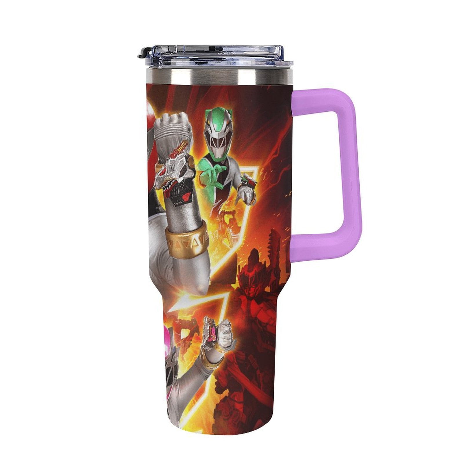 Power Rangers 40 Oz Tumbler With Handle And Straw, Stainless Steel ...