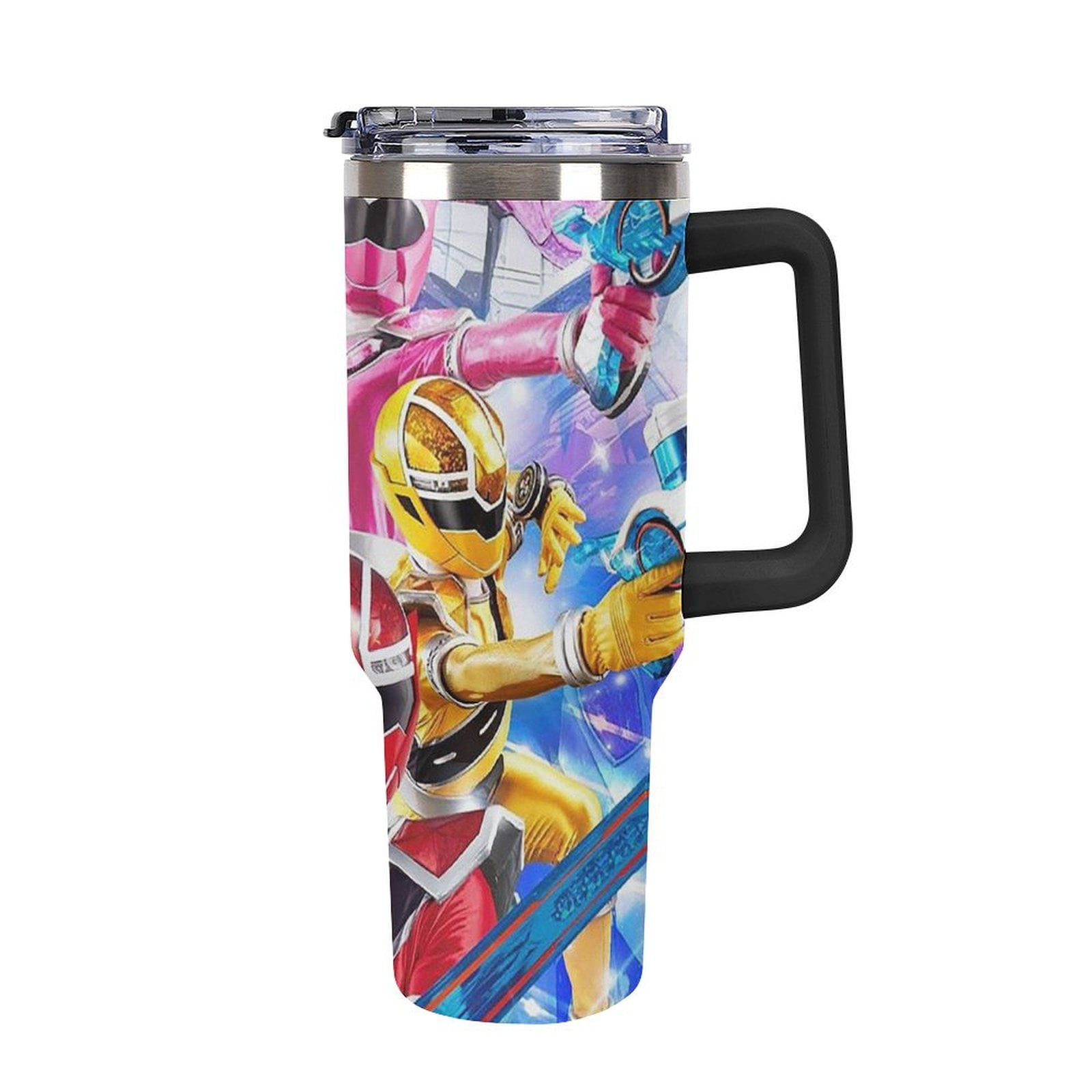 Power Rangers 40 Oz Tumbler With Handle And Straw, Stainless Steel ...